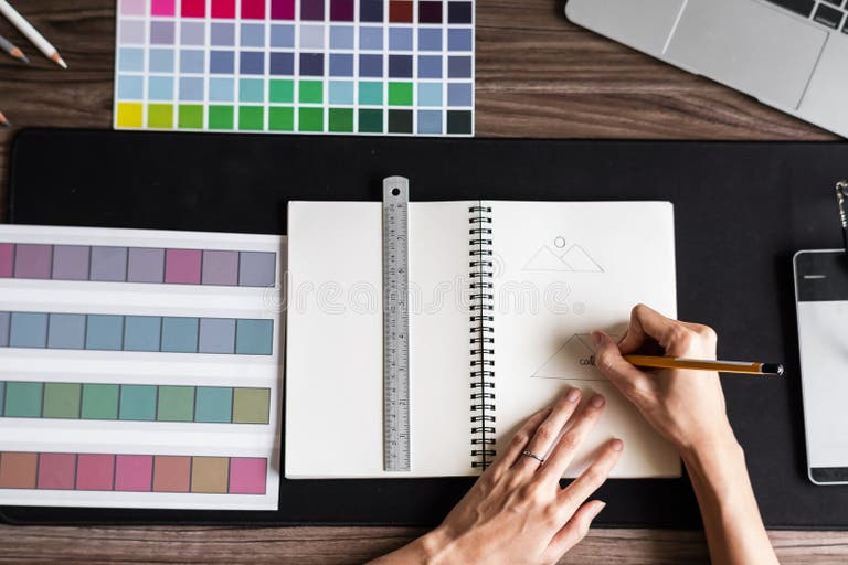 Asian Graphic Designer Working with Creativity Editor Ideas Designer ...