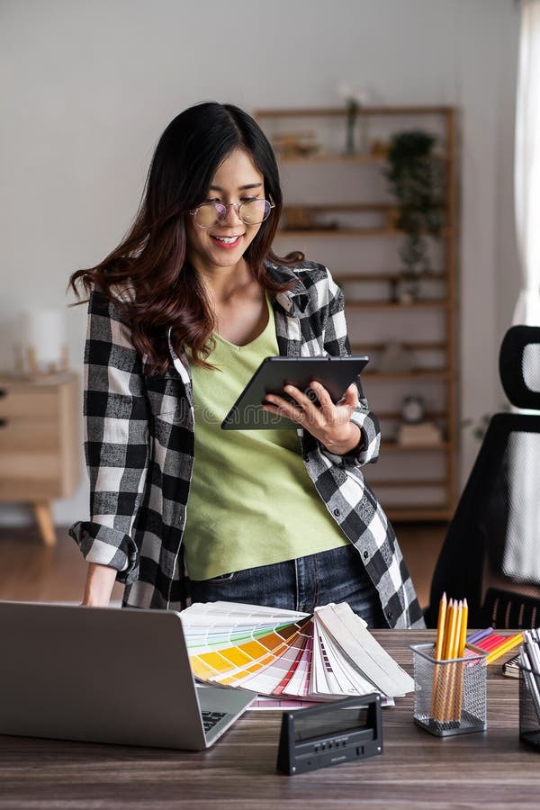 Graphic Designer Working with Tablet for Creativity Editor Ideas ...