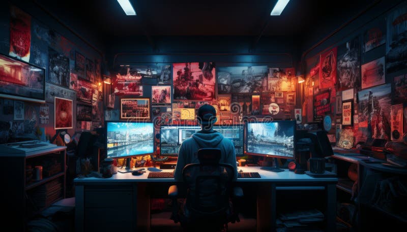 Graphic Designer Workplace, a Desk with a Computers and Monitors ...