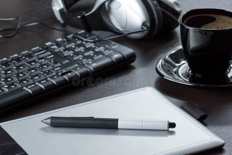 Graphic designer workplace stock image. Image of professional - 34955797