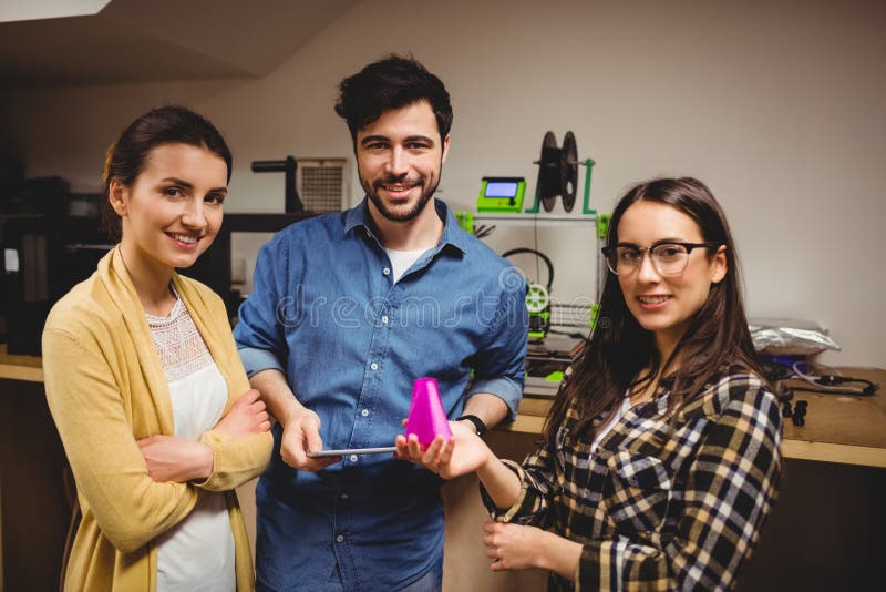 Graphic Designers Standing in Office Stock Image - Image of digital ...