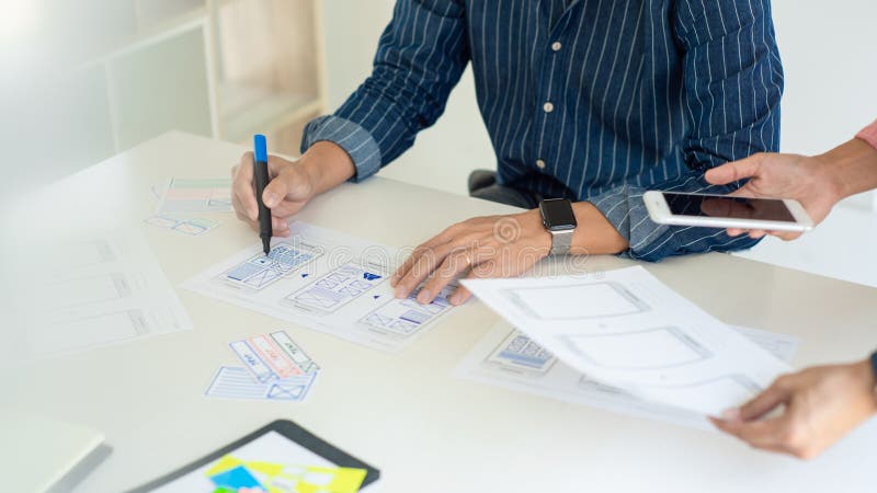 Graphic Designers Team Work Together with UX UI Designer Planning ...