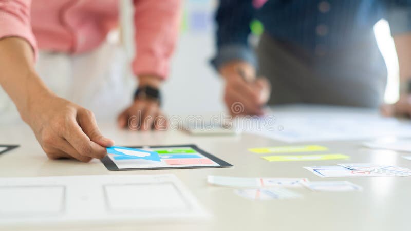 Graphic Designers Team Work Together with UX UI Designer Planning ...