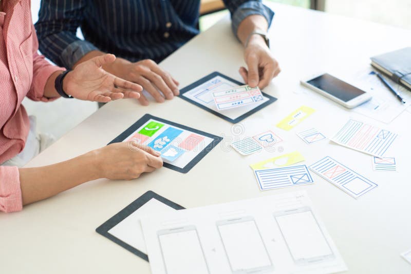 Graphic Designers Team Work Together with UX UI Designer Planning ...