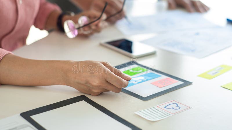 Graphic Designers Team Work Together with UX UI Designer Planning ...