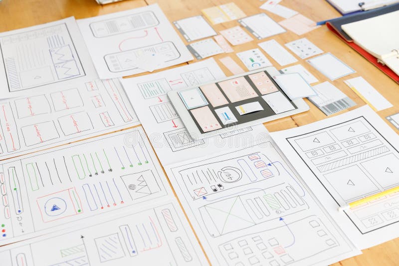 Graphic Designers Work Together with UX UI Designer Planning ...