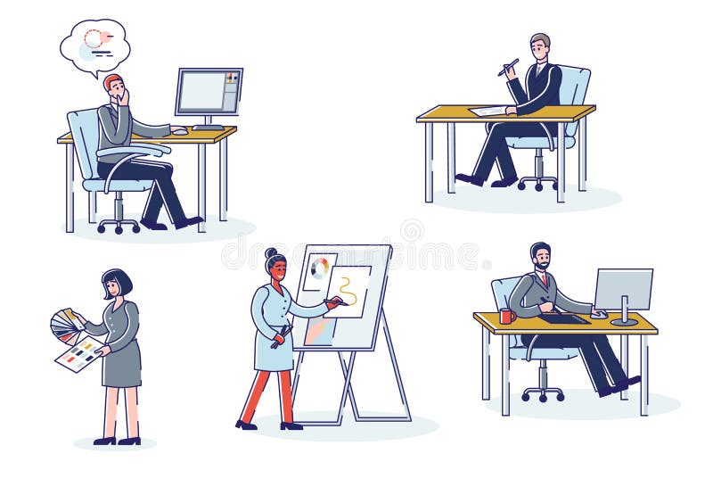 Graphic Designers Working. Website and Mobile App Development Process ...