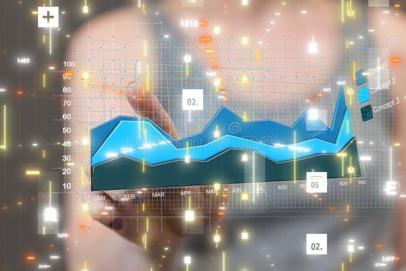 A Graphic Detail Stock Exchange Market Indicators Stock Photo - Image ...