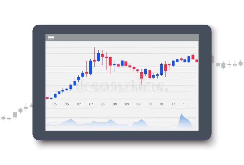 Graphic Diagram and Cryptocurrency on Tablet. Trading Design Concept ...