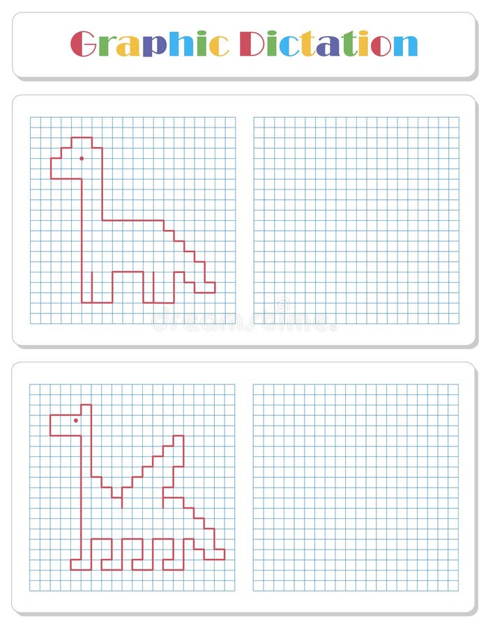 Graphic Dictation. Worksheet for Kids Stock Vector - Illustration of ...