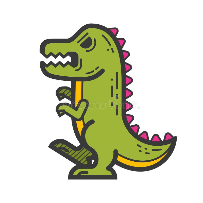 Graphic Dinosaur and Plants Stock Vector - Illustration of predator ...