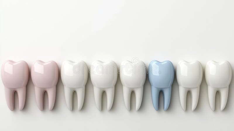 This Graphic Displays a Dental Row Where Colored Implants are Visually ...