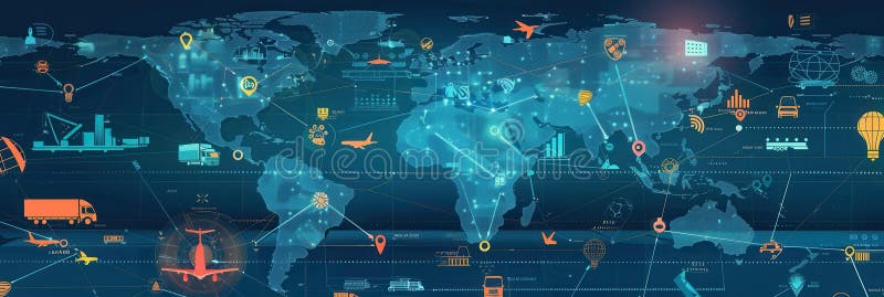 This Graphic Displays a World Map Featuring Highlighted Transport ...