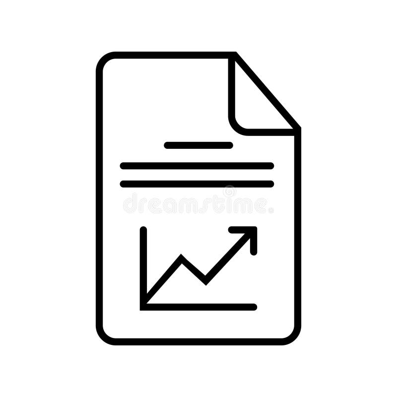 Graphic Document or Report with Chart Icon Vector. Paper Reporting ...