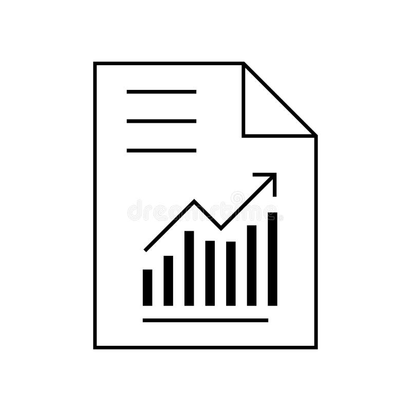 Graphic Document or Report with Chart Icon Vector. Paper Reporting ...