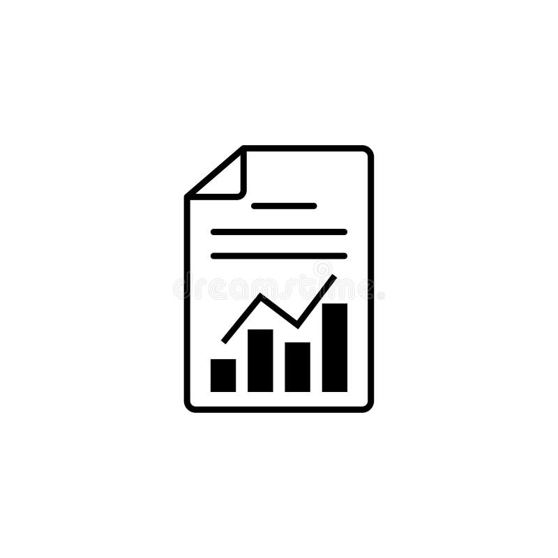 Graphic Document or Report with Chart Icon Vector. Paper Reporting ...