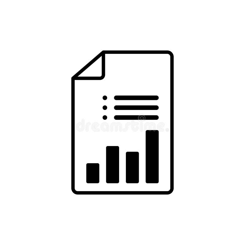 Graphic Document or Report with Chart Icon Vector. Paper Reporting ...
