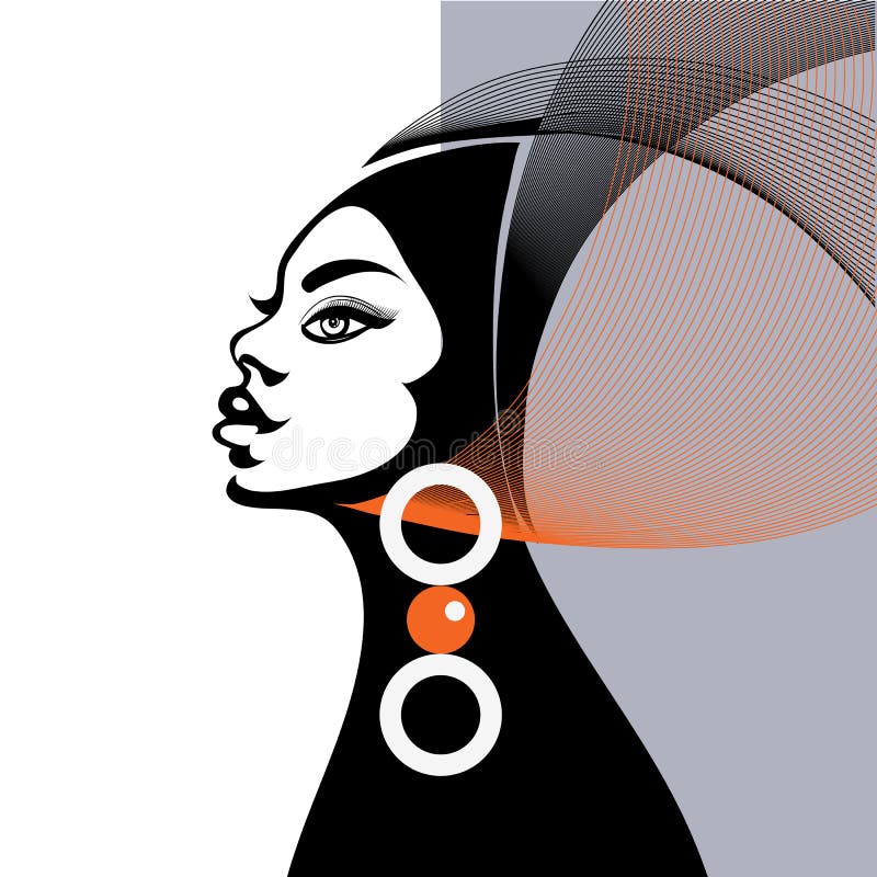 Graphic Drawing with Decorative Face 7 Stock Vector - Illustration of ...