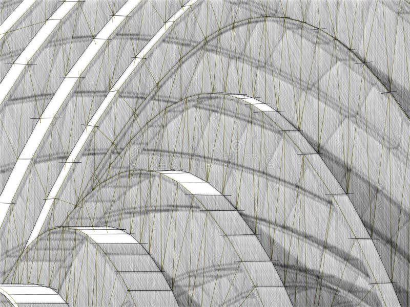 Abstract Architecture Background Pencil Graphic Drawing Curved Building ...