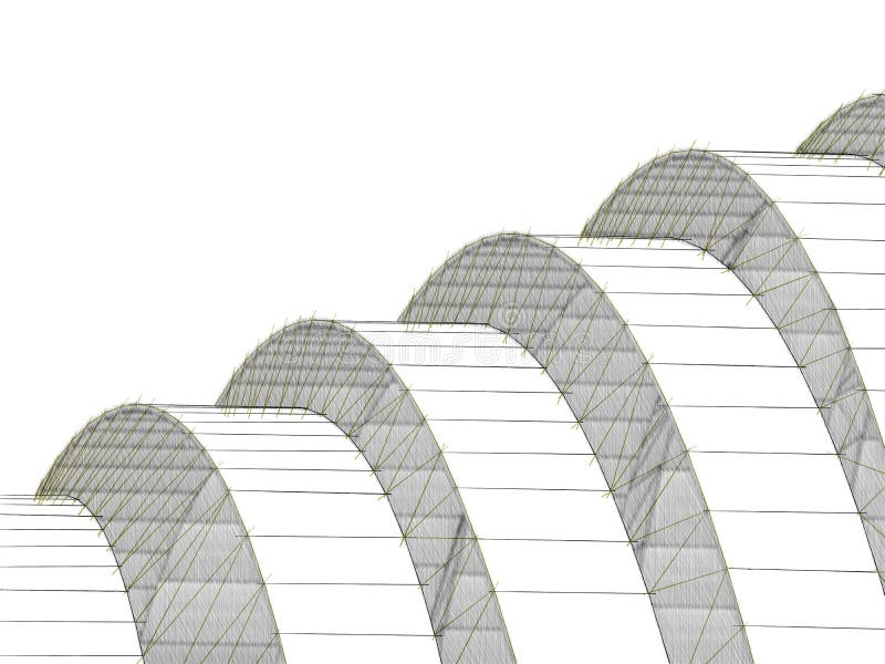 Abstract Architecture Background Pencil Graphic Drawing Curved Building ...