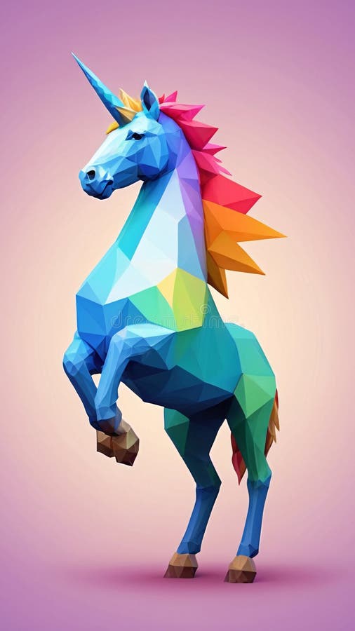 Graphic Drawing of a Unicorn. Artificial Intelligence. Stock Photo ...