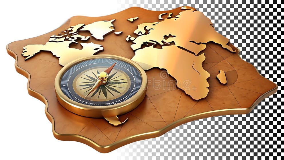 Vintage Compass on Map, Exploration Travel Concept Graphic Element Png ...