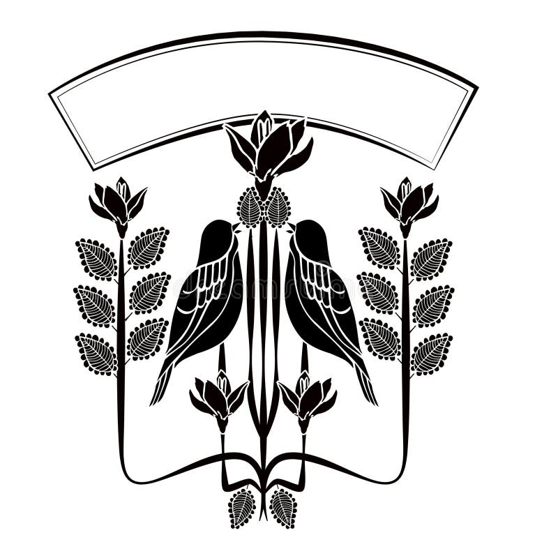 Graphic Element Flourishes and Birds Stock Vector - Illustration of ...