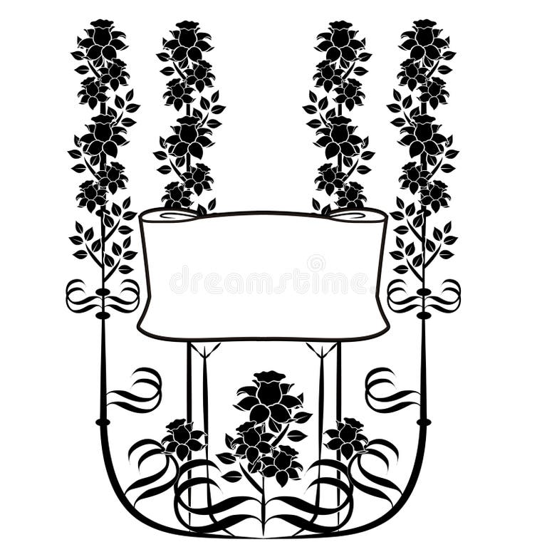 Graphic Element Frame and Flowers 4 Stock Vector - Illustration of ...