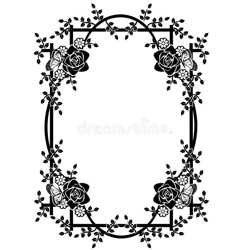 Graphic Element Frame and Flowers 2 Stock Vector - Illustration of ...