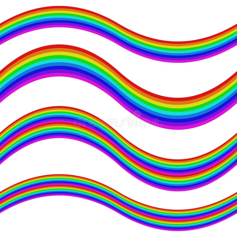 Graphic Element Set - Rainbow Striped Ribbons Stock Vector ...