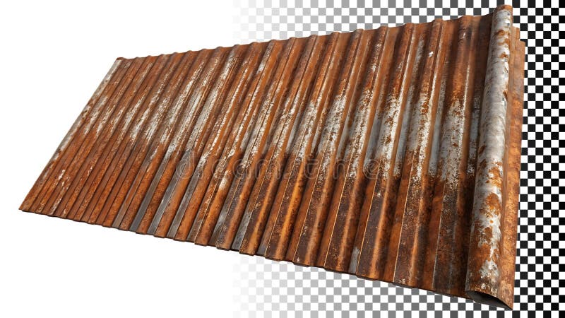 Stack of Rusted Corrugated Metal, Industrial Texture Background Png ...