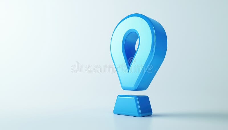 Graphic Element Symbol of Blue Exclamation Sign on White Background ...