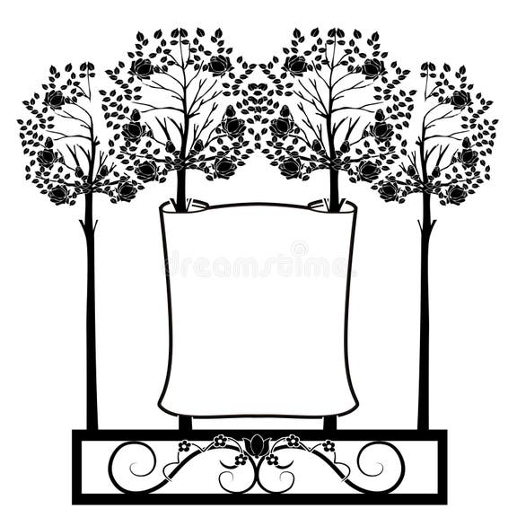 Graphic Element Trees and Flag Stock Vector - Illustration of cute ...
