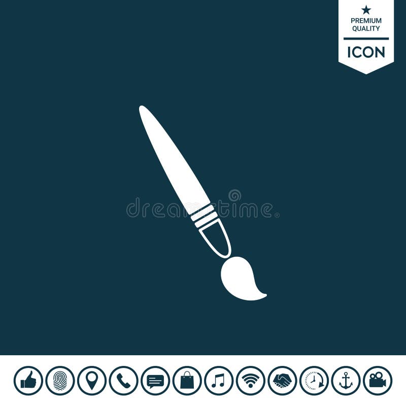 Brush symbol icon stock vector. Illustration of paint - 107004680