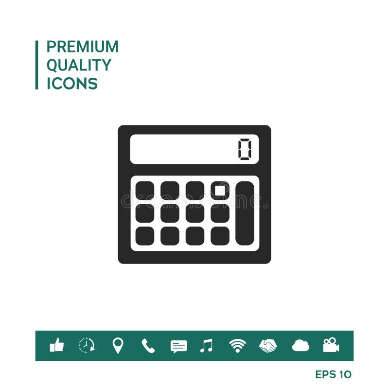 Calculator symbol icon stock vector. Illustration of keyboard - 108865572