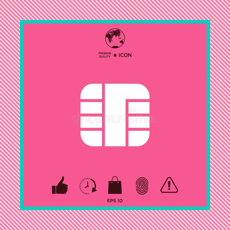 Chip of credit card icon stock vector. Illustration of financial ...