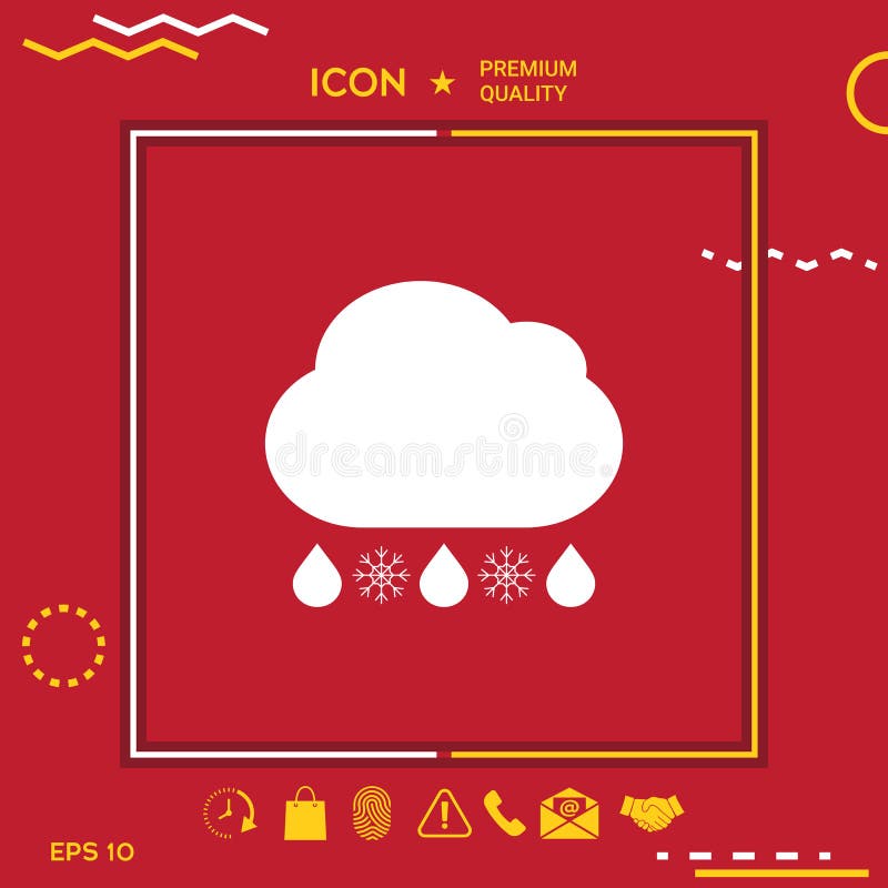 Cloud rain snow icon stock vector. Illustration of icon - 107937934