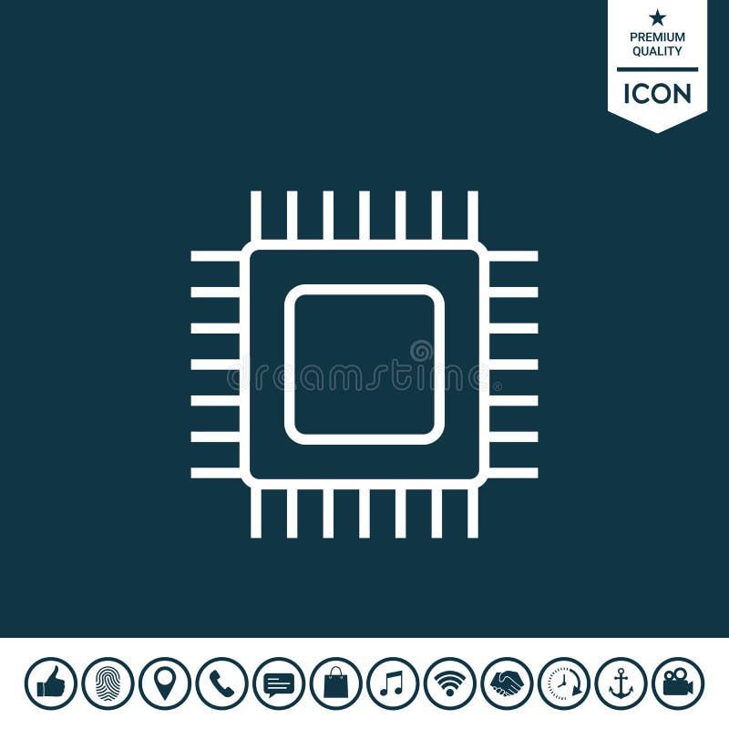 CPU symbol icon stock vector. Illustration of tech, graphic - 107005076