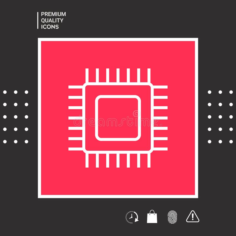 CPU symbol icon stock vector. Illustration of hardware - 108825323