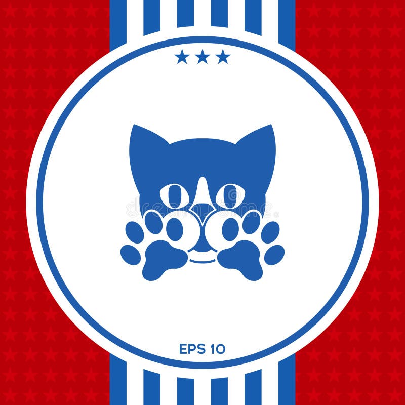 Cute Cat, Paws - Logo, Symbol, Protect Sign Stock Vector - Illustration ...