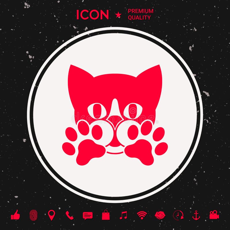 Cute Cat, Paws - Logo, Symbol, Protect Sign Stock Vector - Illustration ...