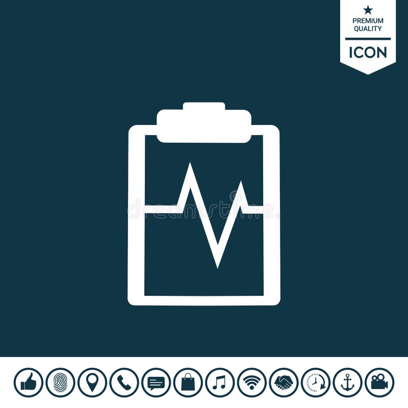 Electrocardiogram Symbol Icon Stock Vector - Illustration of monitor ...