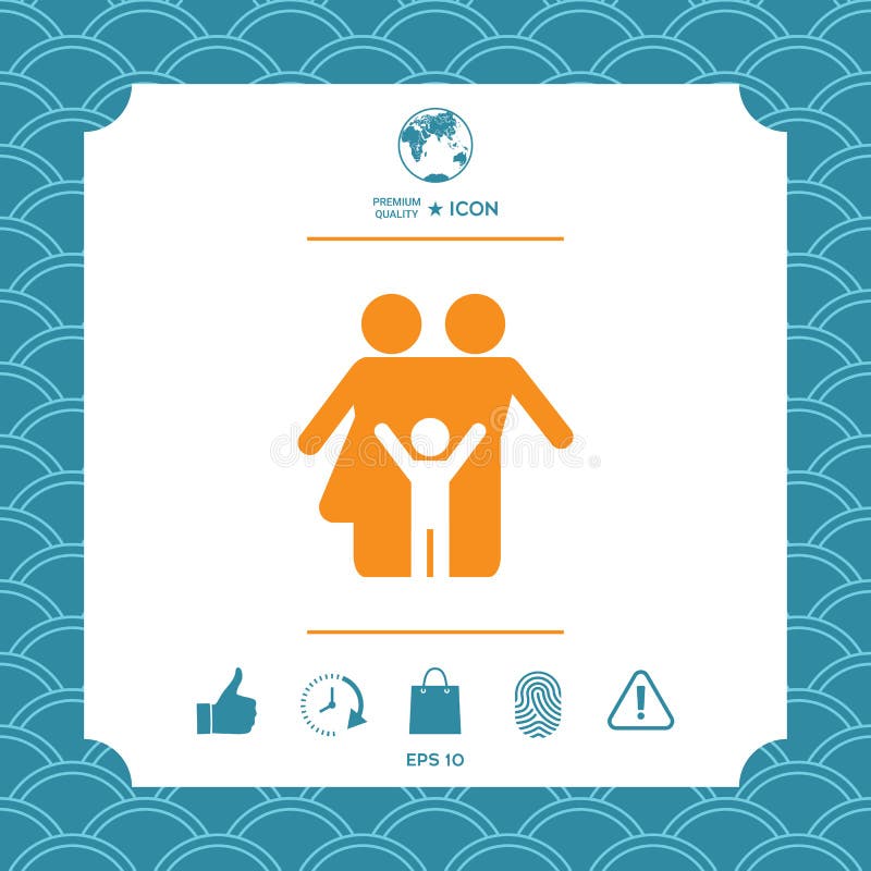 Family symbol icon stock vector. Illustration of daughter - 106053602