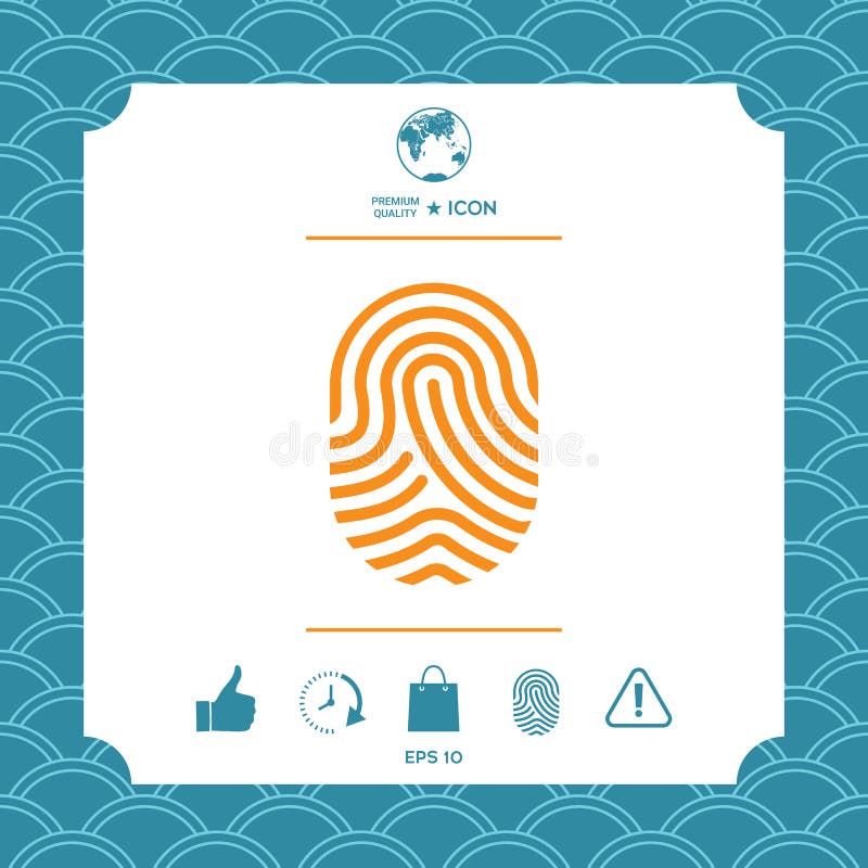 Fingerprint. Scanned Finger Icon Stock Vector - Illustration of element ...
