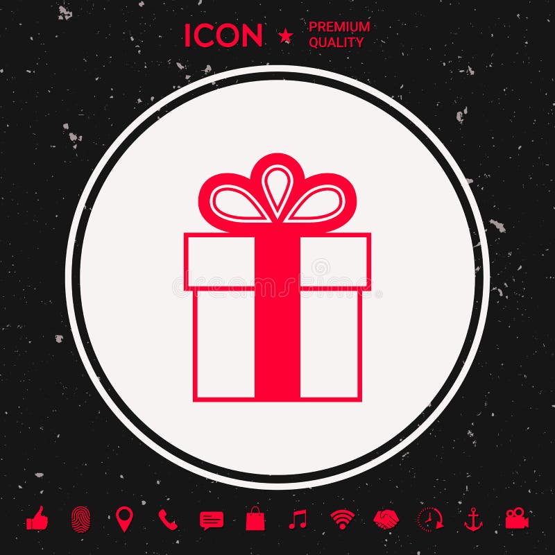 Gift box symbol icon. stock vector. Illustration of birthday - 107624421