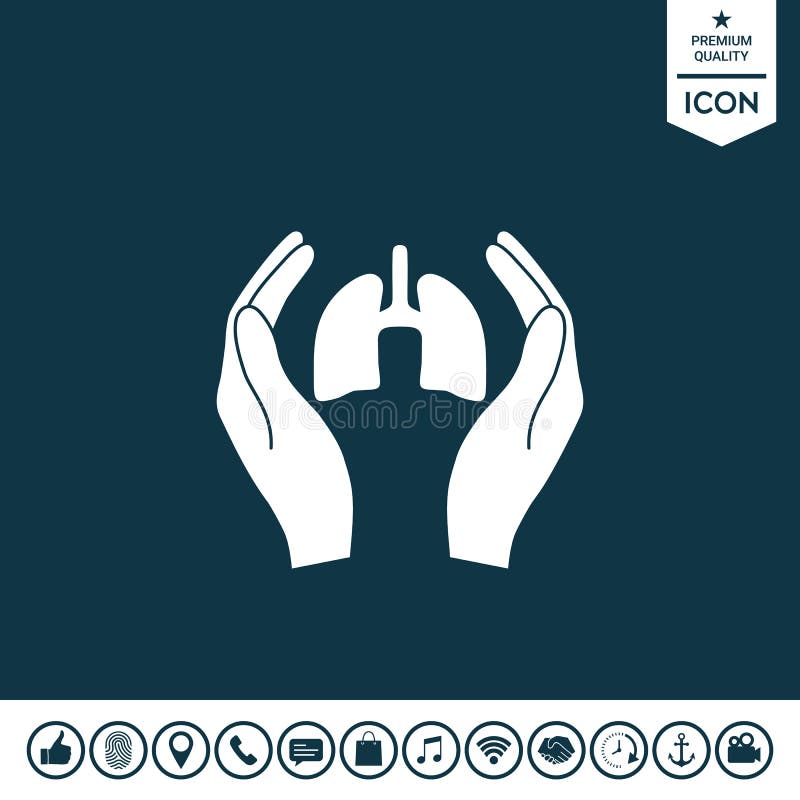 Hands Holding Lungs - Protection Icon Stock Vector - Illustration of ...