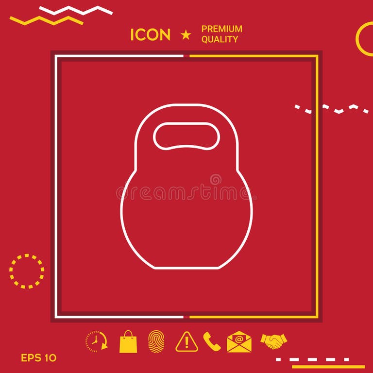 Kettlebell line icon stock vector. Illustration of healthy - 108000450
