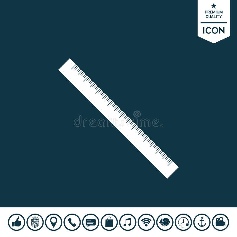 The long ruler icon stock vector. Illustration of education - 107034366