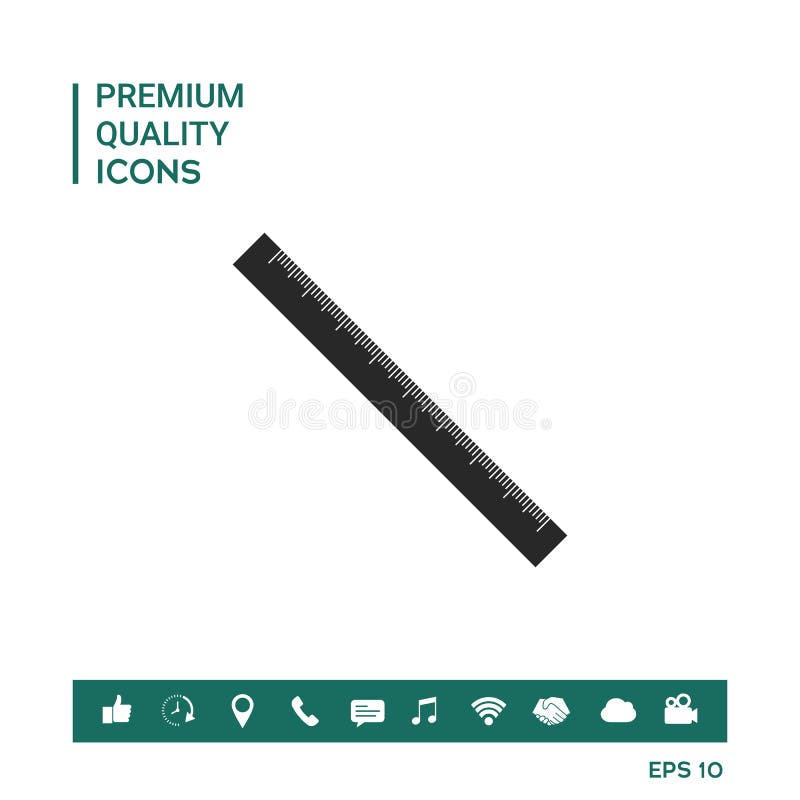The long ruler icon stock vector. Illustration of sign - 108870929