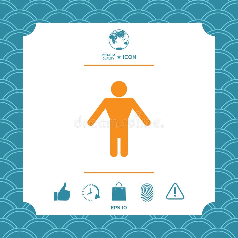 Man symbol icon stock vector. Illustration of shadow - 106054310
